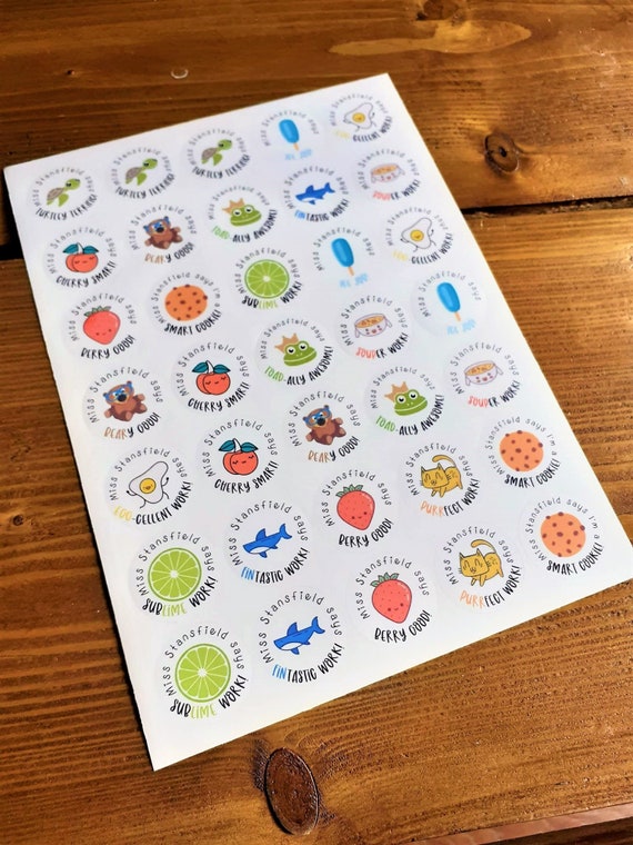 X35 Personalised Well Done Fun Pun TEACHER STICKERS Teacher - Etsy