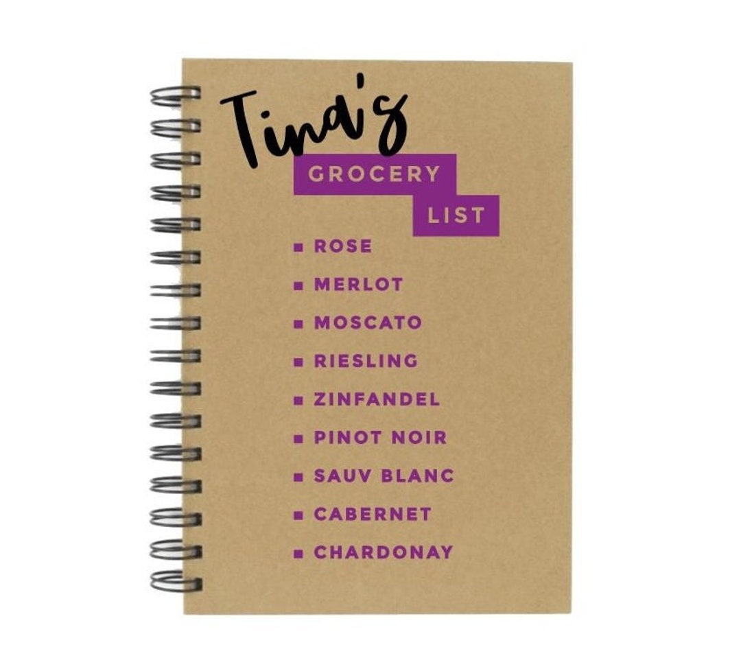 A5 Personalised Shopping Notebook | Custom Grocery List Notepad ...