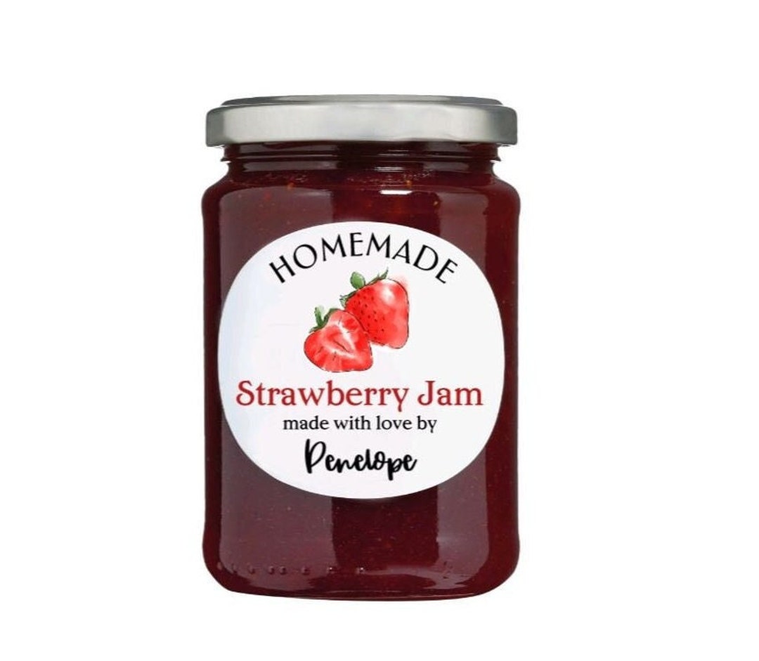 Personalised Strawberry Jam Jar Stickers | Jam Jar Labels Stickers ...