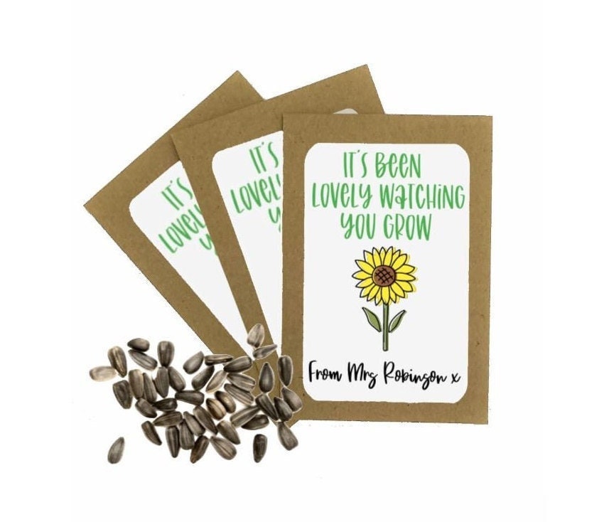 Personalised Teacher Seed Packets Envelopes With Sunflower - Etsy