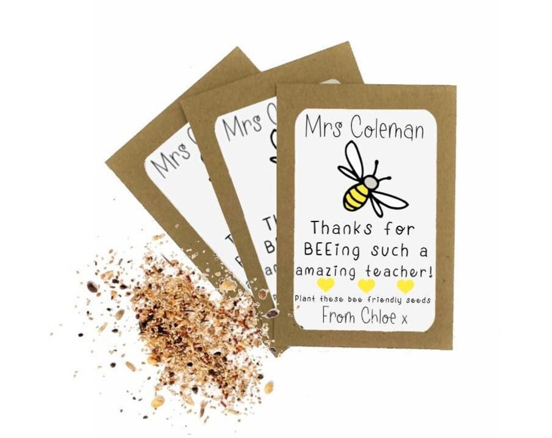 Personalised Teacher Seed Packets Envelopes With Seeds | Bee Friendly ...