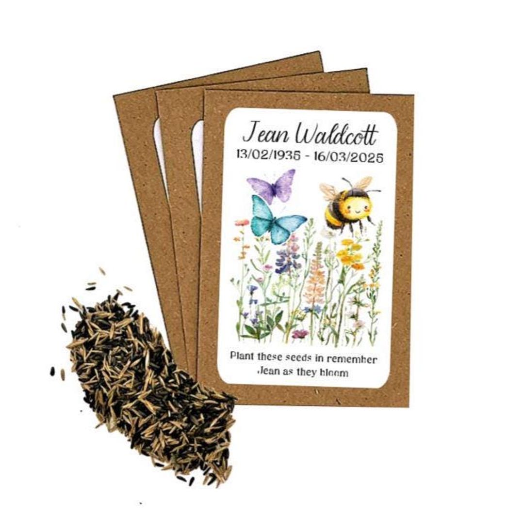 Wildflower Funeral Favours Seed Packets Envelopes With Seeds | Memorial ...