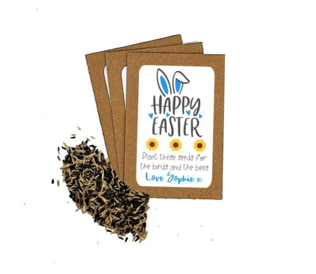 Personalised Happy Easter Gift Seed Packets Envelopes Wildflower Seeds ...