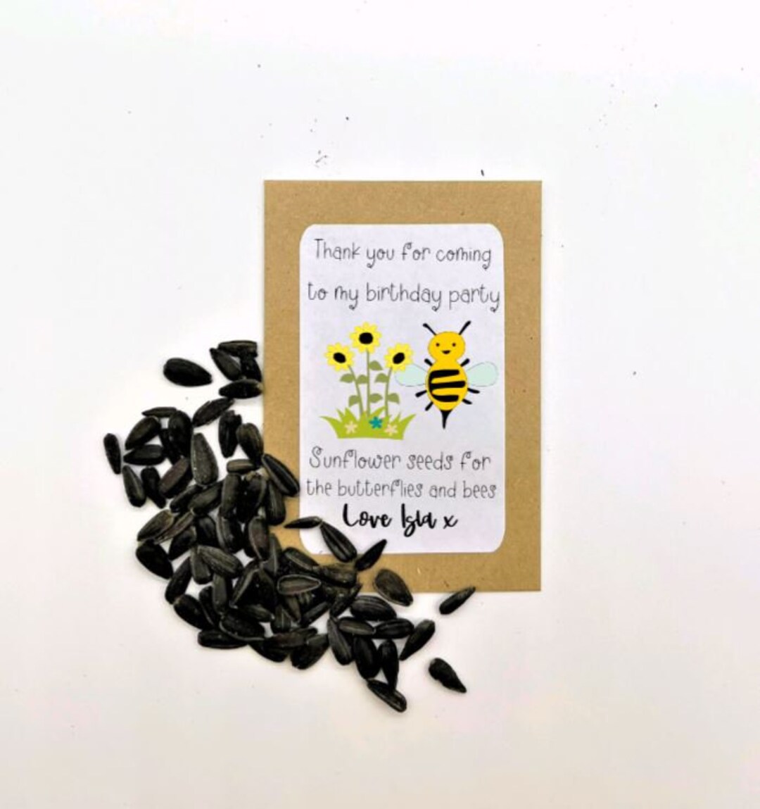Personalised Birthday Seed Packets Envelopes With Sunflower Seeds ...