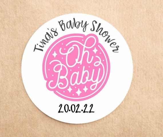 X35 Personalised Baby Shower Stickers Oh Baby Girl Stickers - Etsy