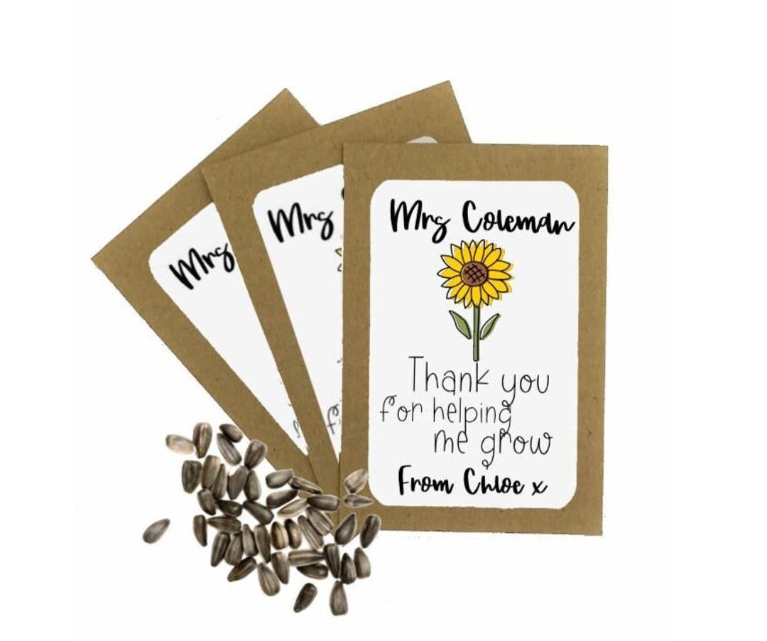 Personalised Teacher Seed Packets Envelopes With Seeds | Thank You for ...