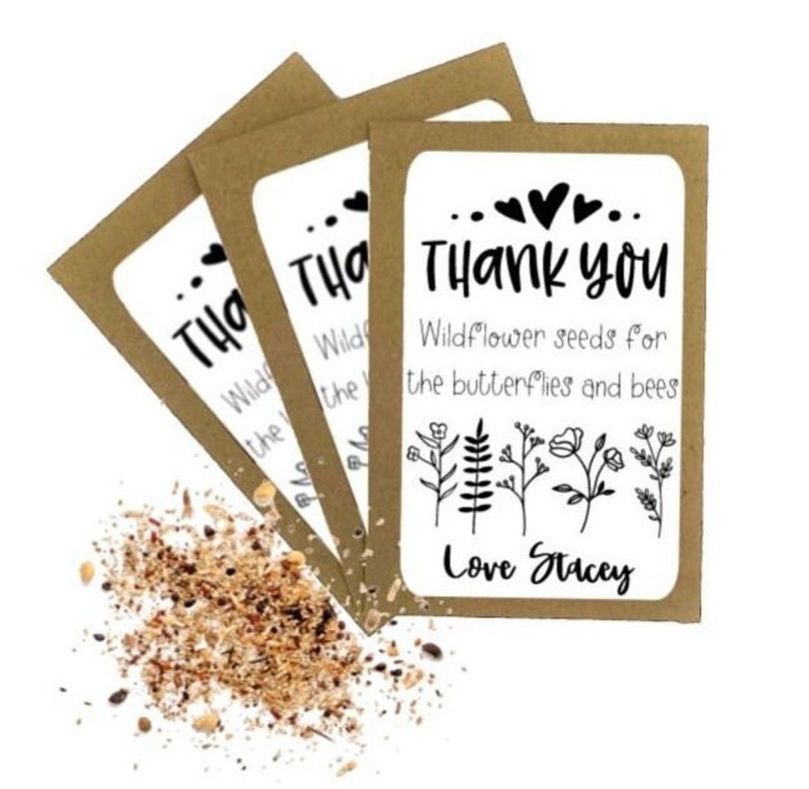 Personalised Thank You Seed Packets Envelopes | Wildflower Seeds ...