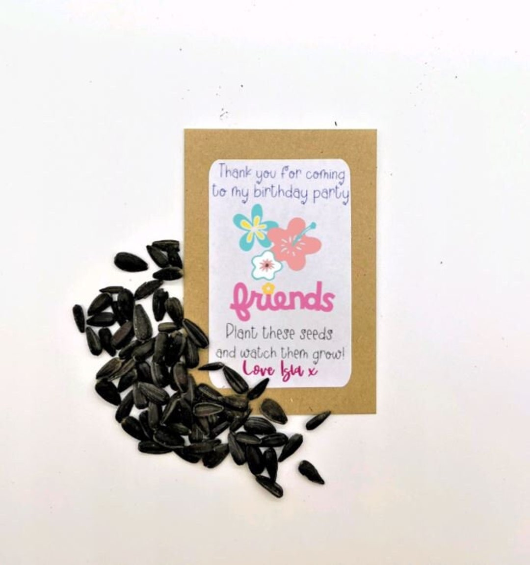 Personalised Birthday Party Bag Fillers Packets Envelopes With Seeds ...