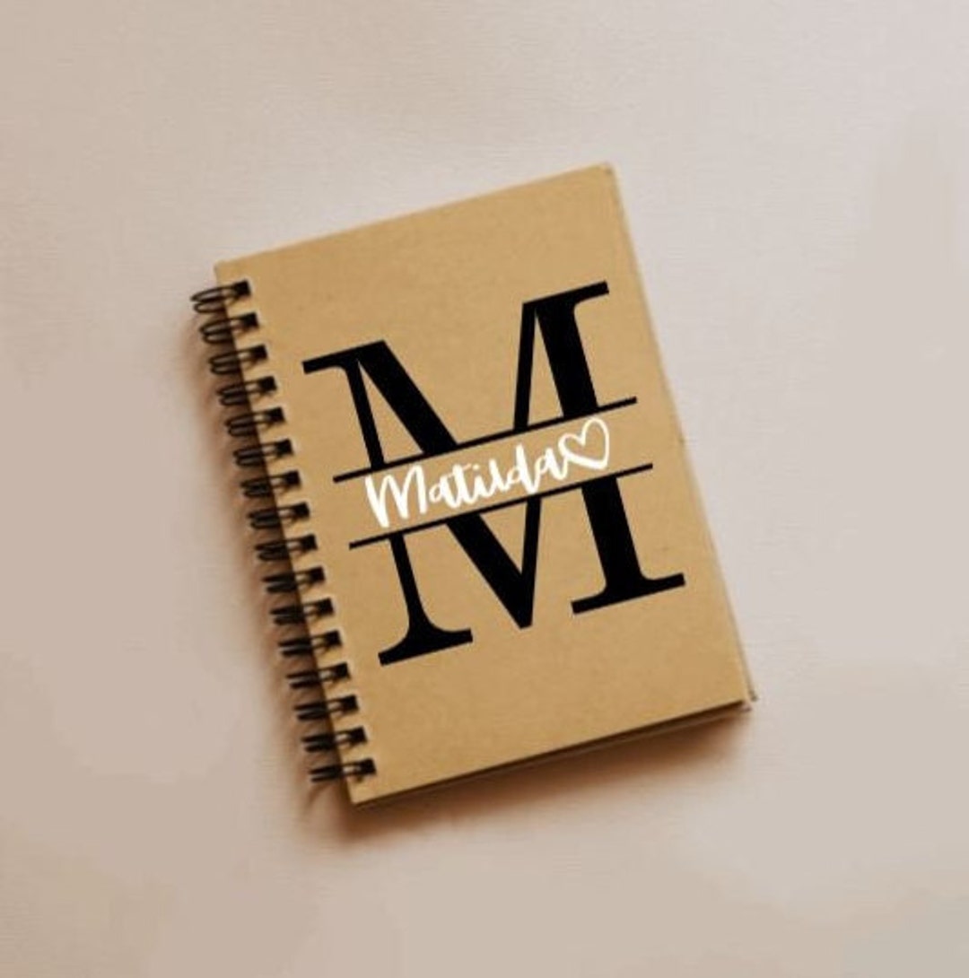 A5 Kraft Initial and Name *personalised Notebook* - Blank Notepad ...