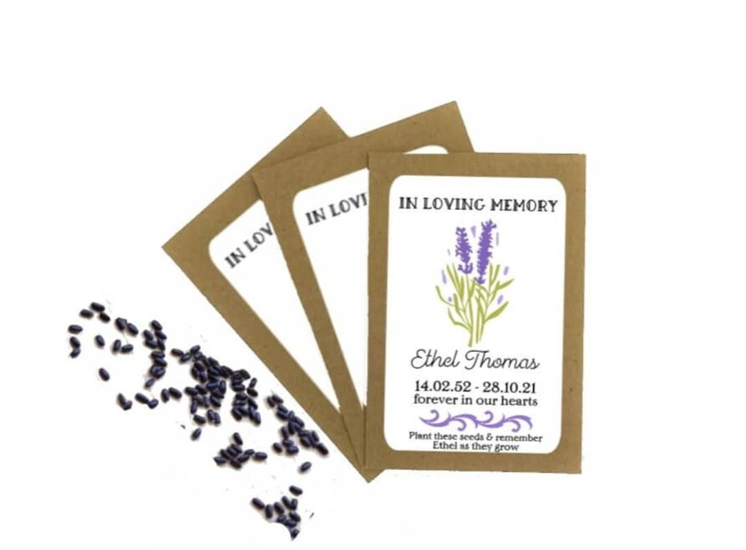 Personalised Funeral Lavender Seed Packets Envelopes With Seeds ...