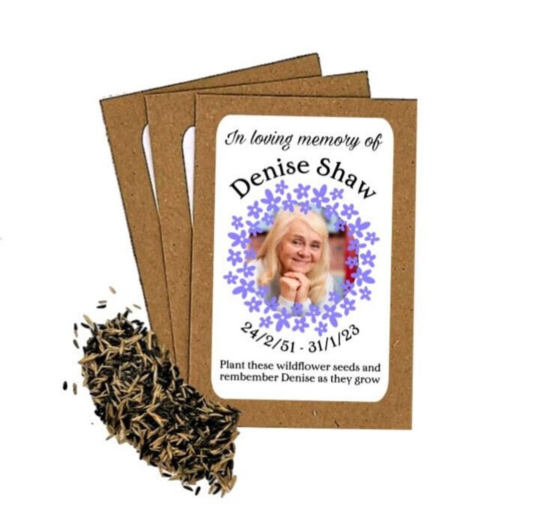 Personalised Funeral Wildflower Seed Packets Envelopes With Seeds ...