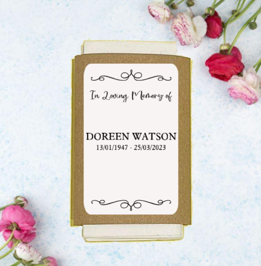 Personalised Funeral Tissues in Loving Memory Funeral Favours ...