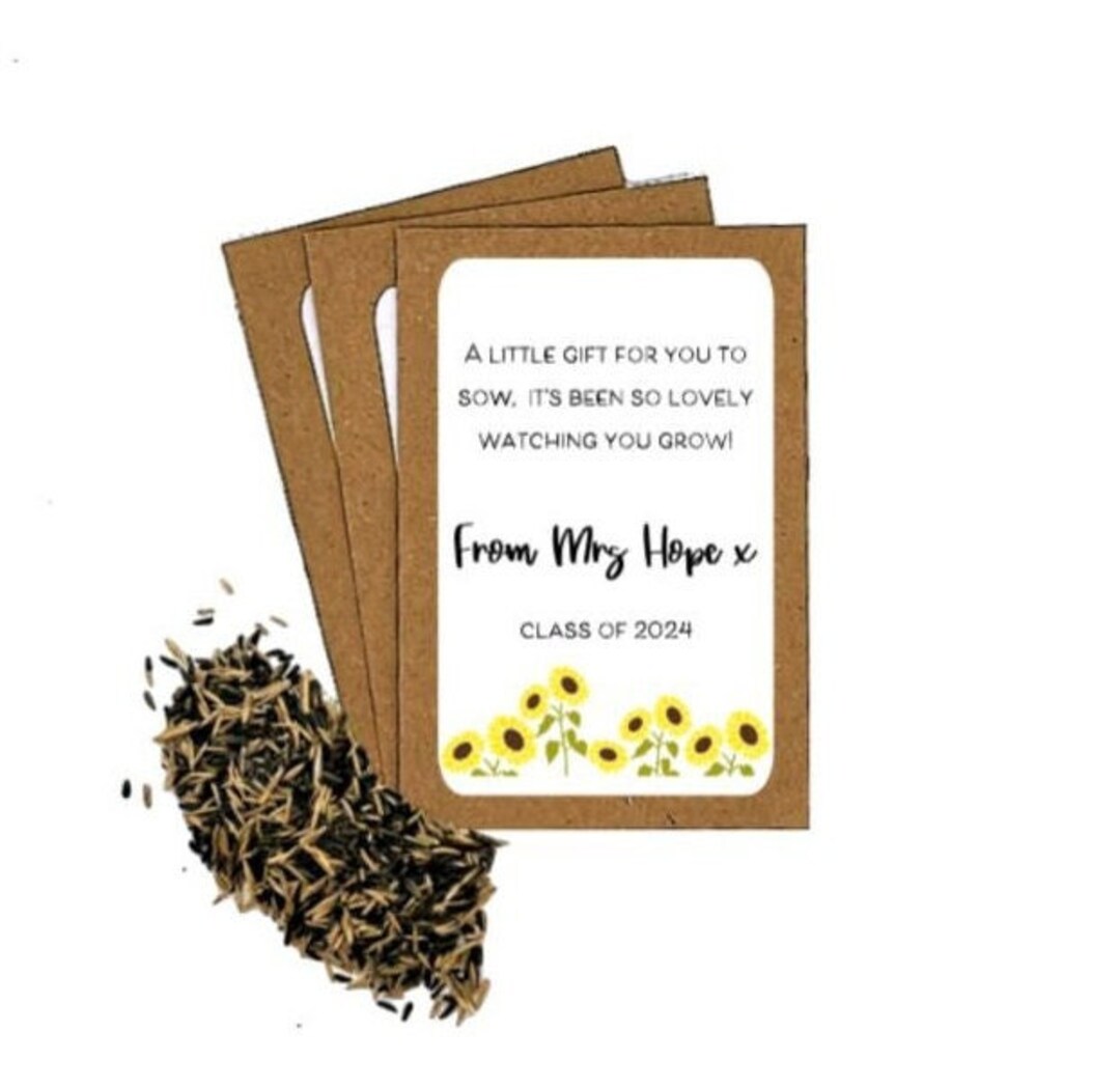 Personalised Teacher Seed Packets Envelopes With Wildflower Seeds End ...