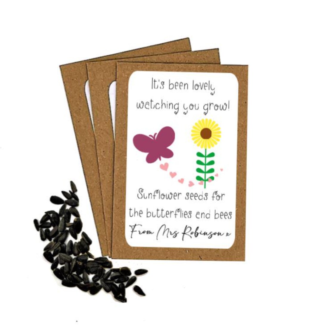 Personalised Teacher Seed Packets Envelopes With Sunflower Seeds | End ...
