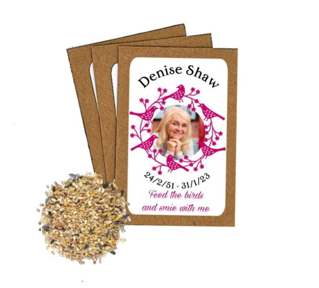 Personalised Funeral Bird Seed Packets Envelopes With Bird - Etsy
