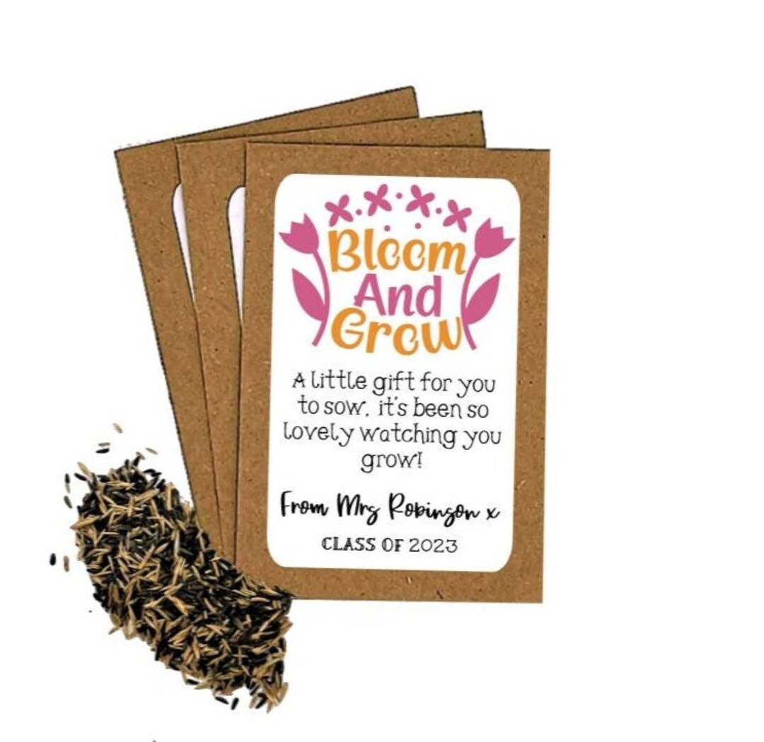 Personalised Bloom and Grow Teacher Seed Packets Envelopes With ...