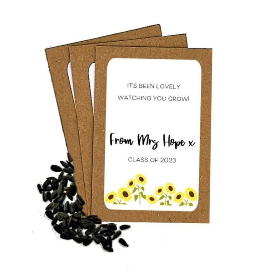 Personalised Teacher Seed Packets Envelopes With Sunflower Seeds | End ...