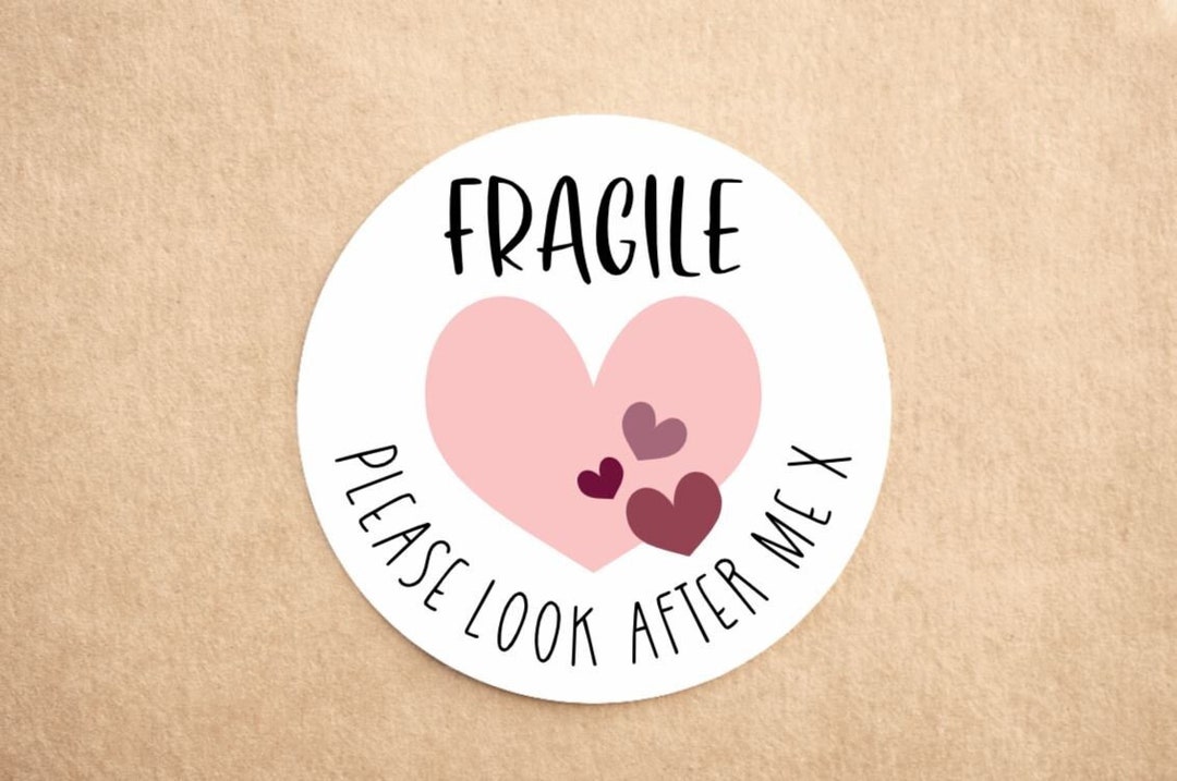Cute Pink Fragile Stickers | Please Handle With Care | Business ...