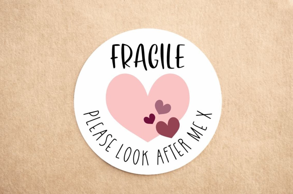 Cute Pink Fragile Stickers Please Handle With Care - Etsy Canada
