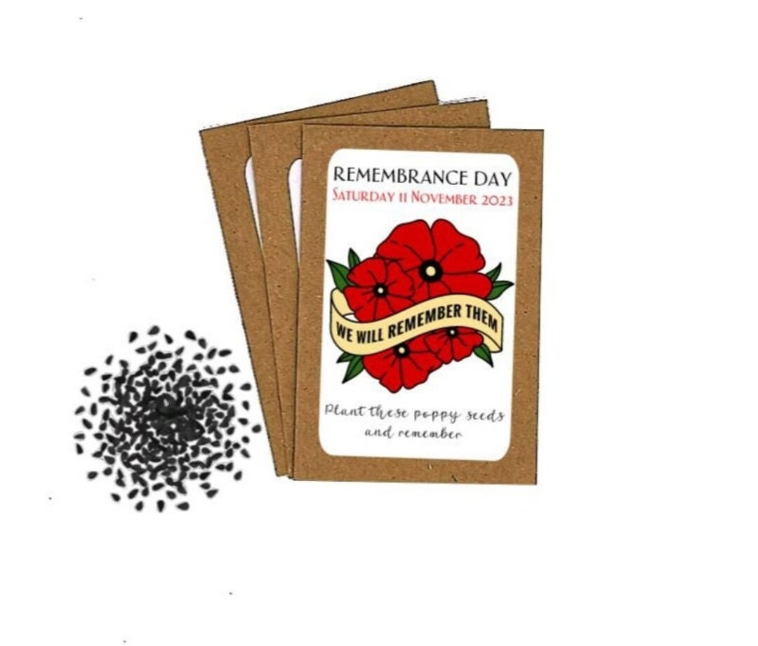 Remembrance Day Personalised Poppy Seed Packets Envelopes | School ...