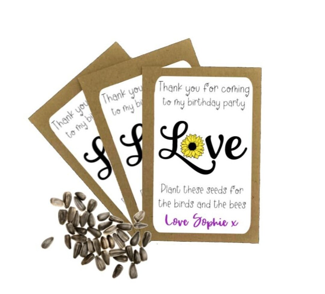 Personalised Birthday Love Seed Packets Envelopes With Seeds | Eco ...