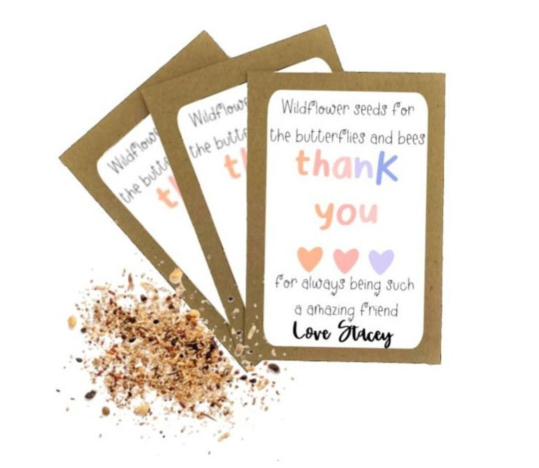 Personalised Thank You Best Friends Seed Packets Envelopes | Wildflower ...