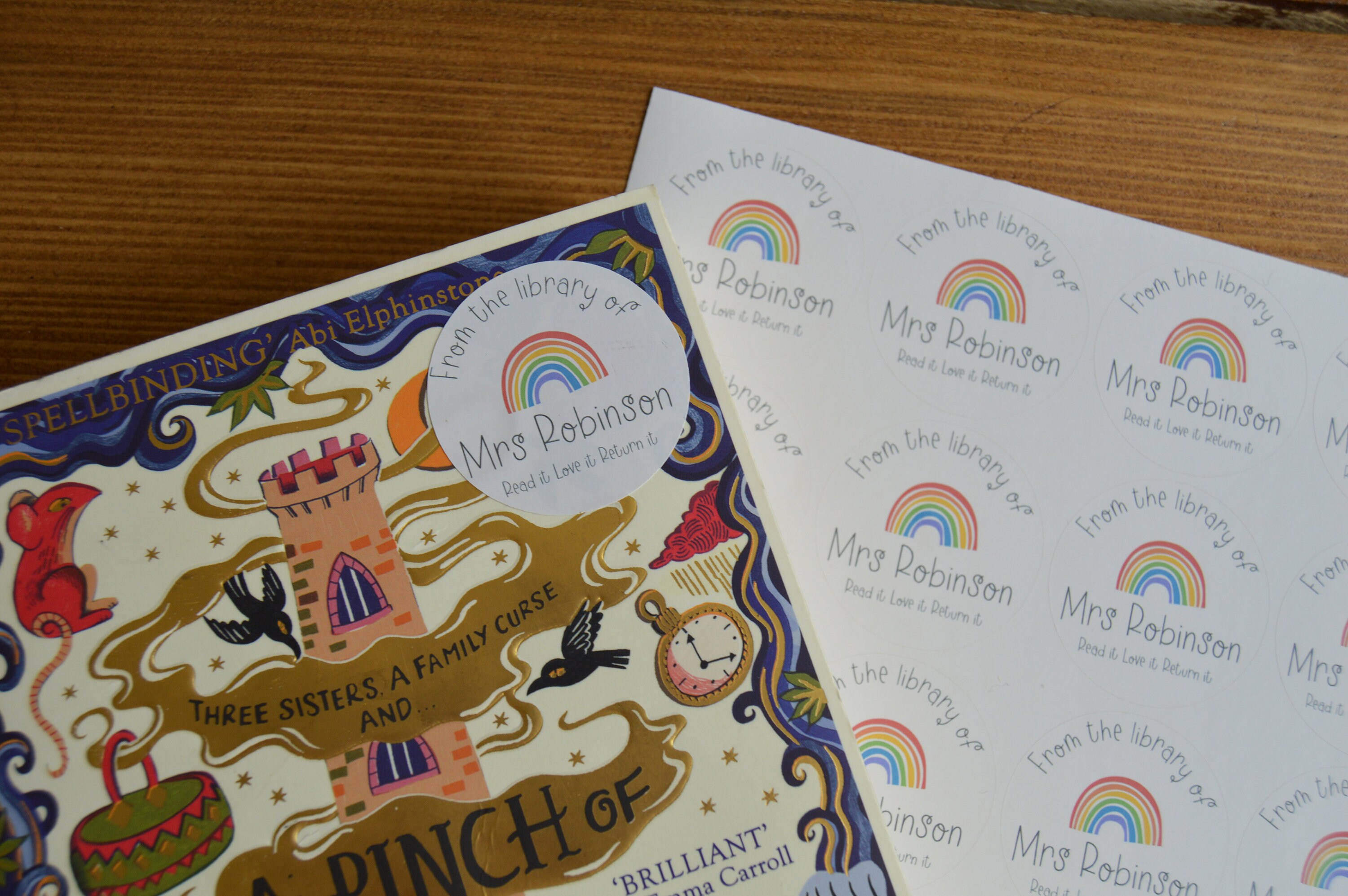 Rainbow From the Library of Stickers Custom Personalised | Etsy