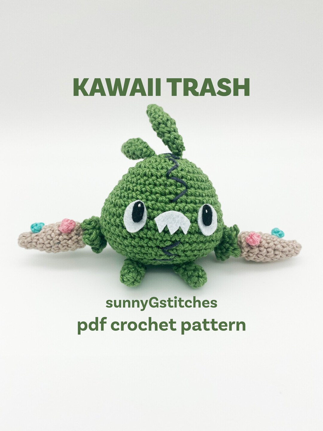Kawaii Trash Bag Garbage Bag Rubbish Bag Amigurumi Crochet Pattern ...