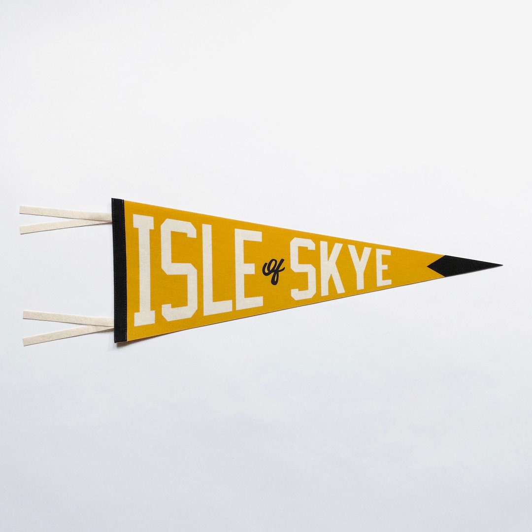 Isle of Skye Hand Lettered Felt Travel Pennant Mustard, off White ...