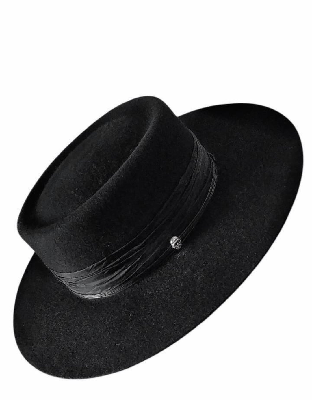 Custom Mens Goth Western Hat, Goth Rock Mens Hat, Wide Brim Gothic ...