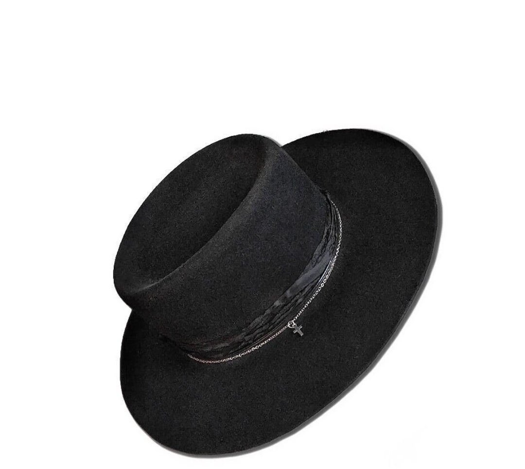 Custom Mens Goth Rock Hat, Rock N Roll Hat , Gambler Hat, Western Rock ...