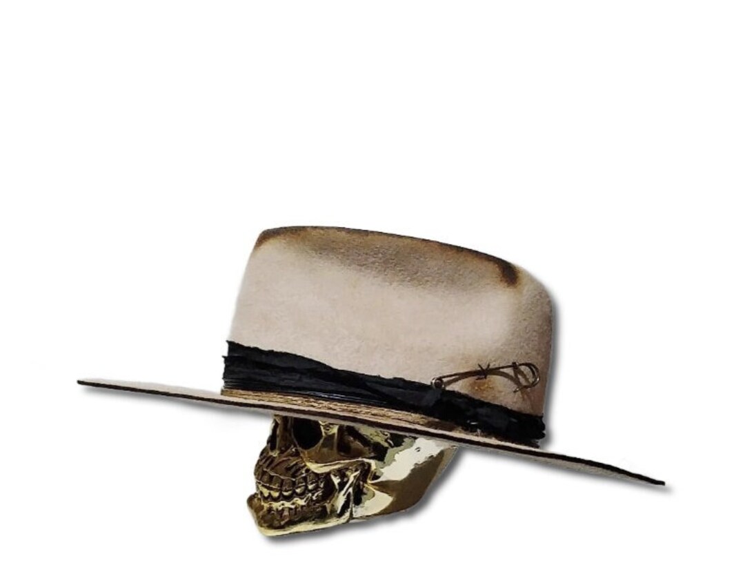 Custom Mens Boho Western Fedora Distressed, Vintage Style Western Mens ...