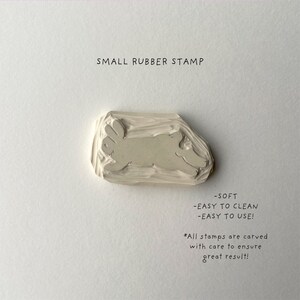 Leaping Bunny Rabbits Rubber Stamp Hand Carved Rubber Stamp Linocut ...