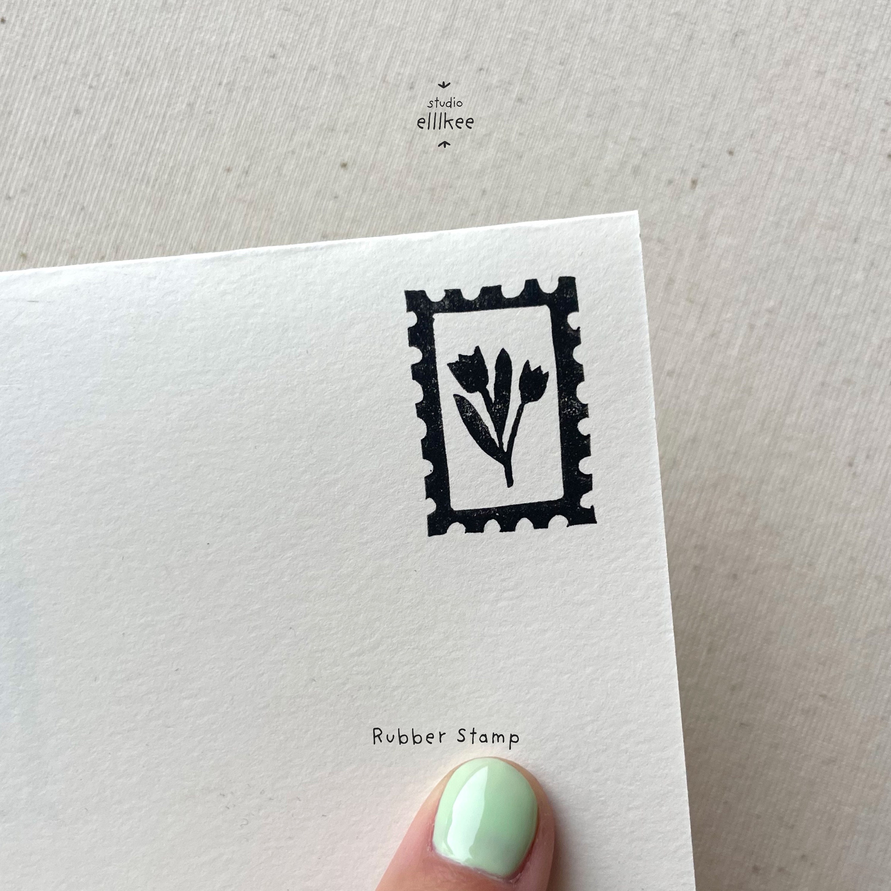 Spring Tulips Rubber Postage Stamp Hand Carved Rubber Stamp Stamping ...