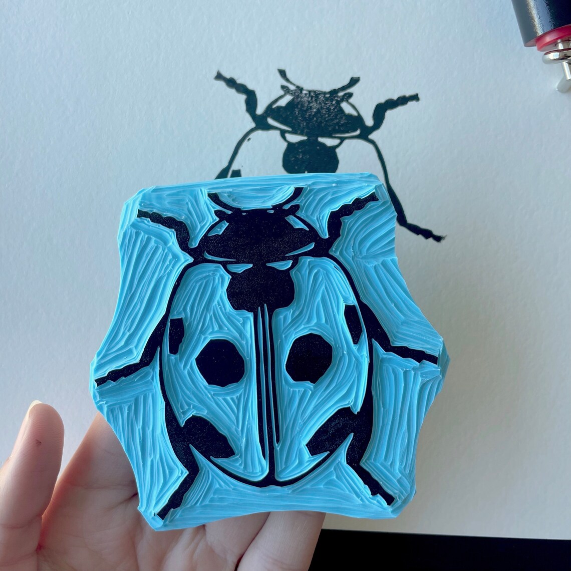 Ladybug Ladybird Beetle Rubber Stamp Insect Stamp Handcarved Rubber ...