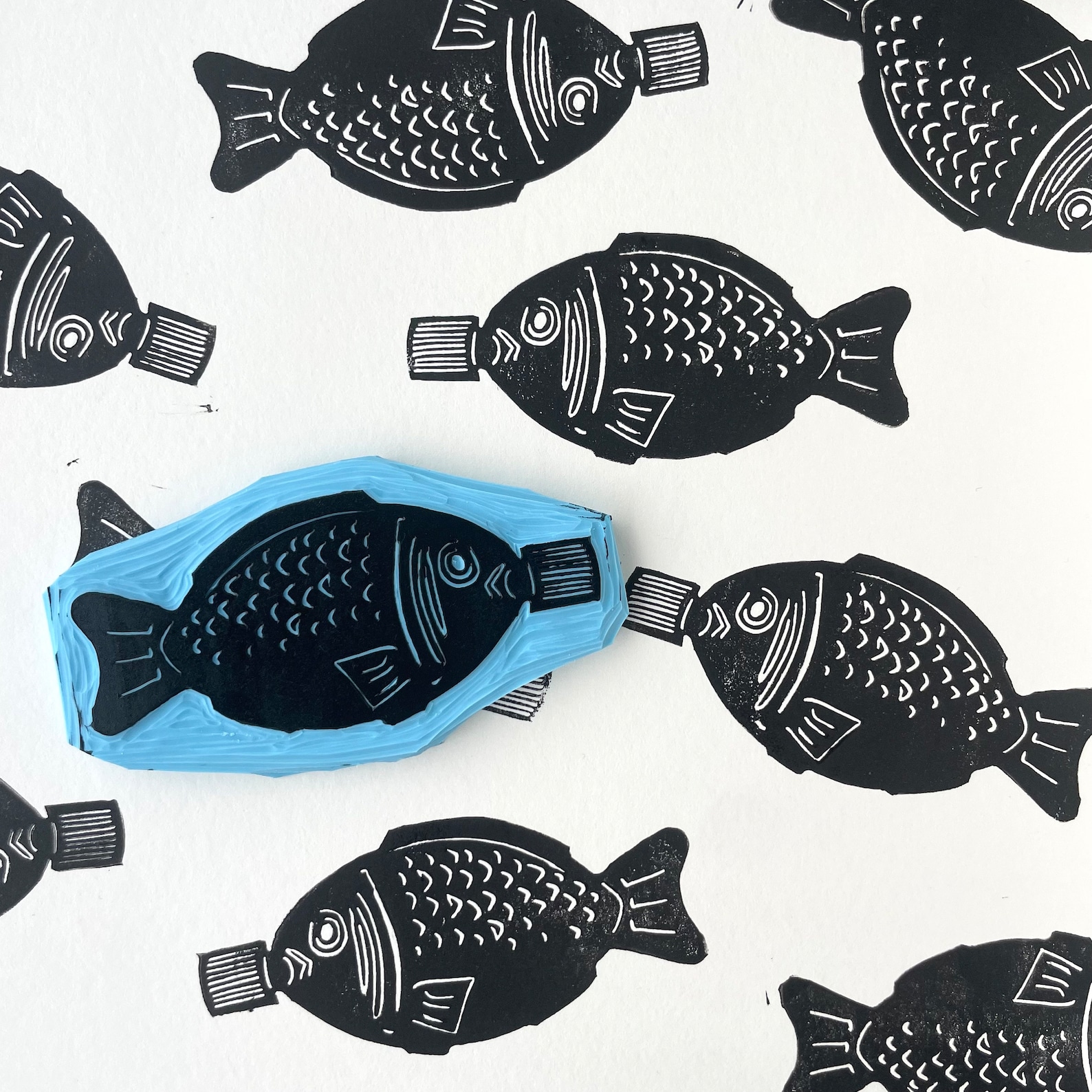 Soyasauce Fish Rubber Stamp Fish Stamp Handcarved Rubber Stamp Cute ...