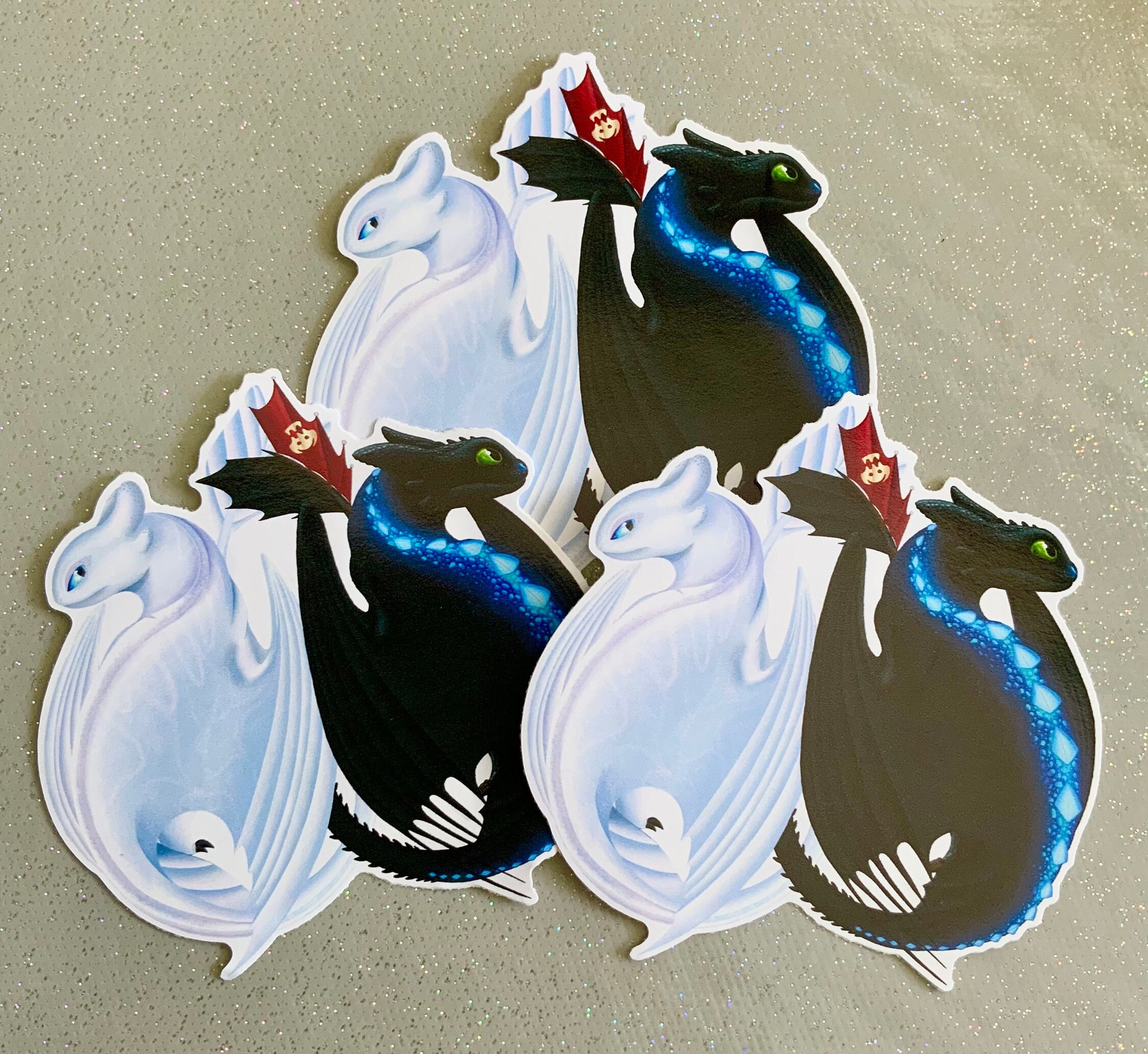 Toothless and Light Fury Vinyl Gloss Waterproof Medium Sized Sticker ...