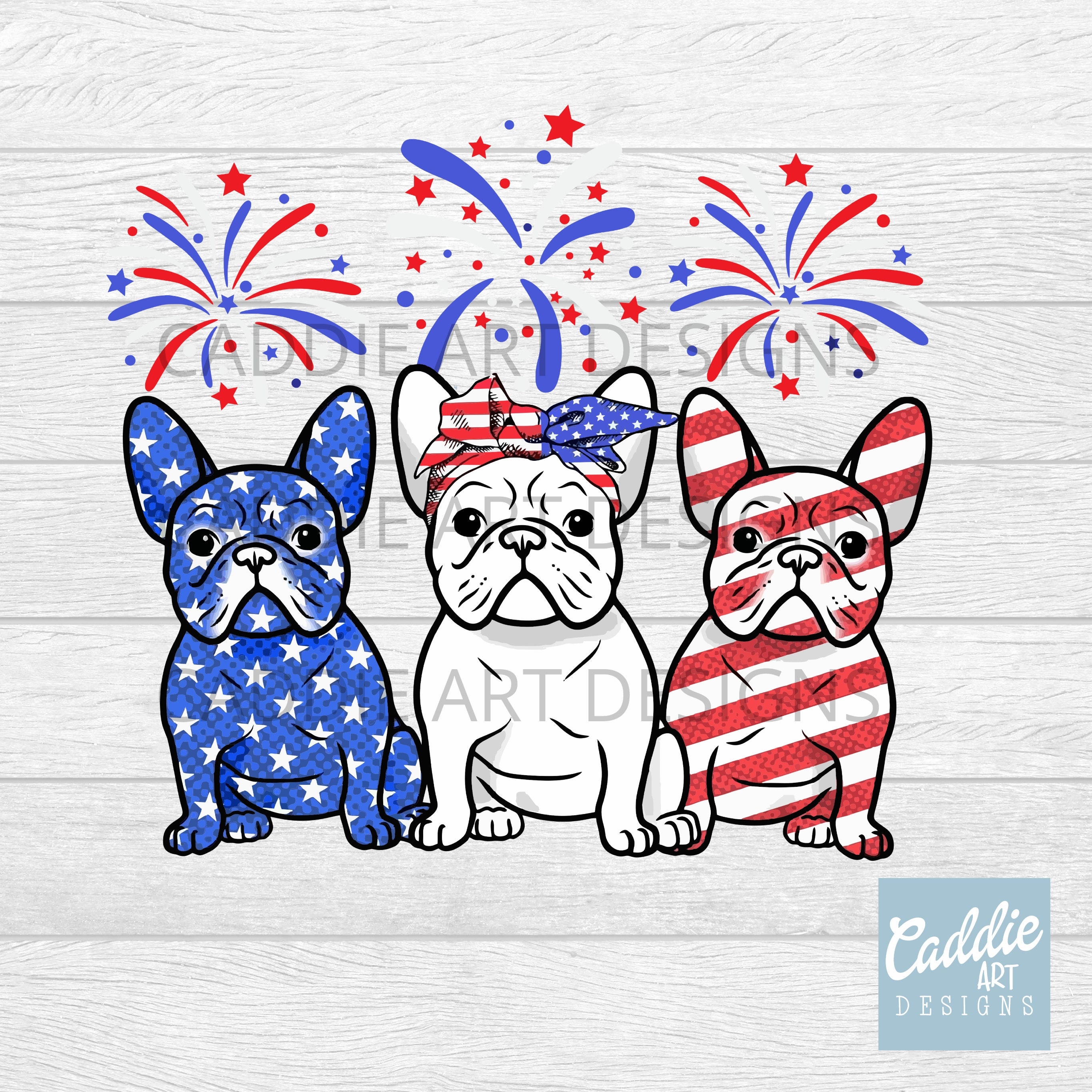 Patriotic Png, Frenchie Png, Patriotic Frenchies Png, Instant Download ...