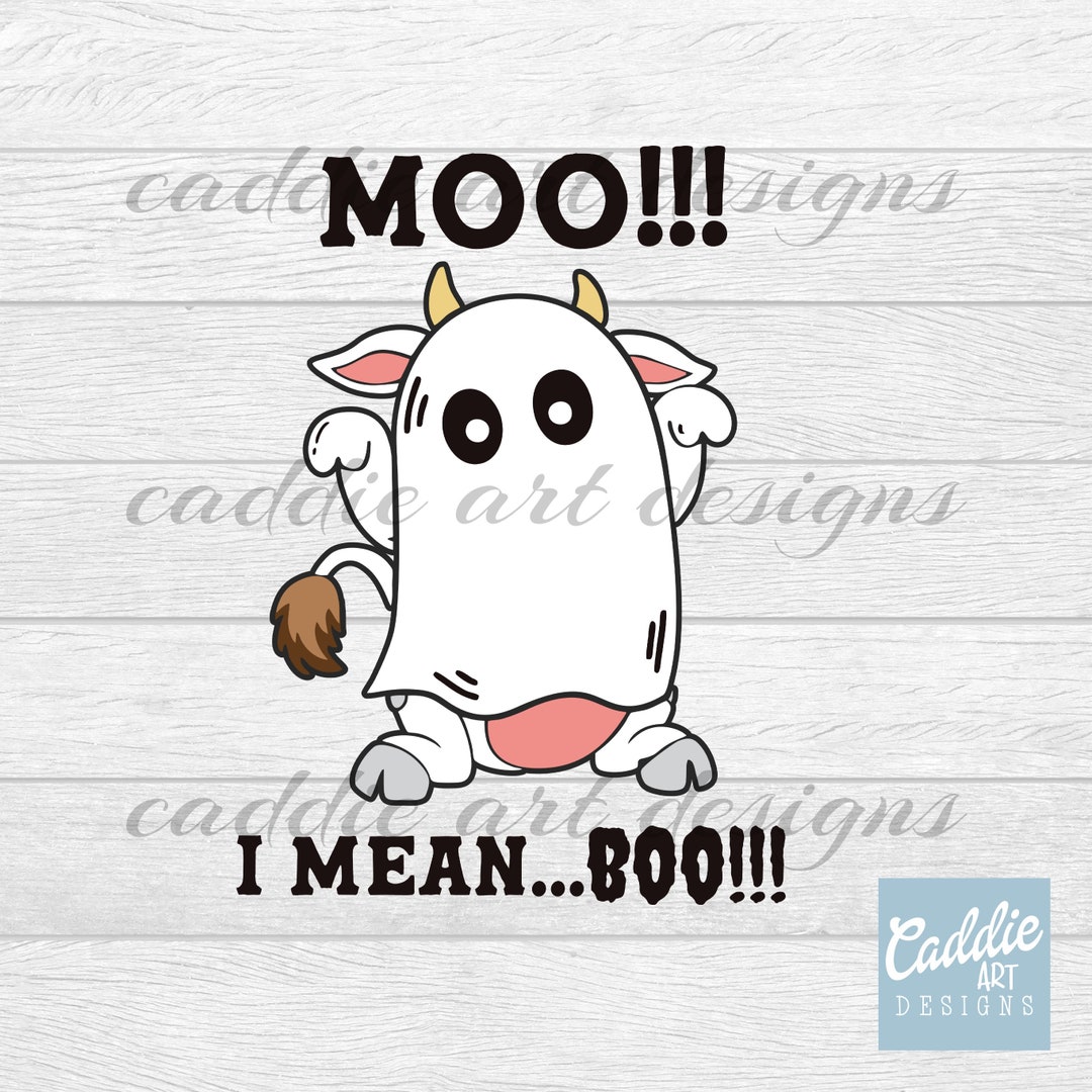 Moo I Mean Boo PNG, Halloween Cow PNG, Witch PNG, Funny Halloween - Etsy