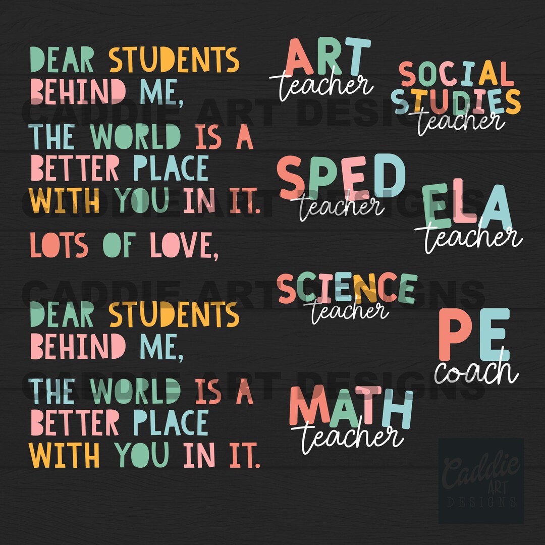Teacher Png, Dear Students Png, Subjects Png, Instant Download for ...