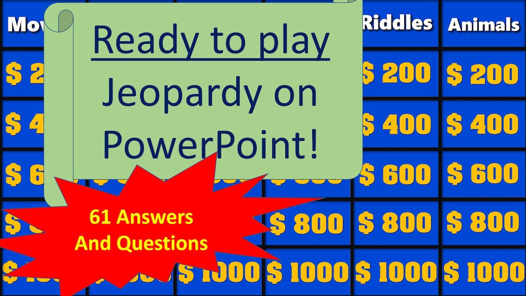 Jeopardy Game Complete Powerpoint - Etsy