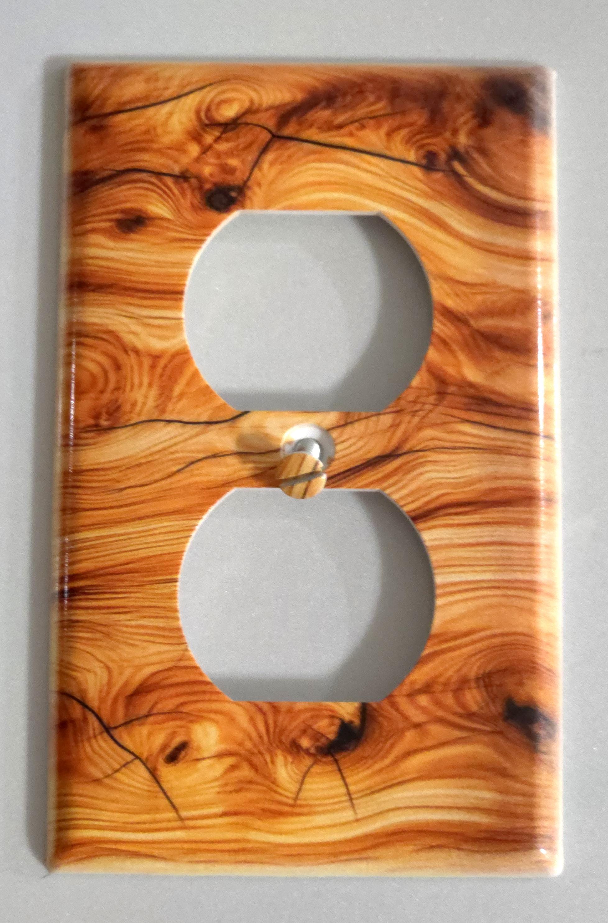 Electrical Wall Plate UL Covers Wood Grain UV Printed Covers & Screws ...