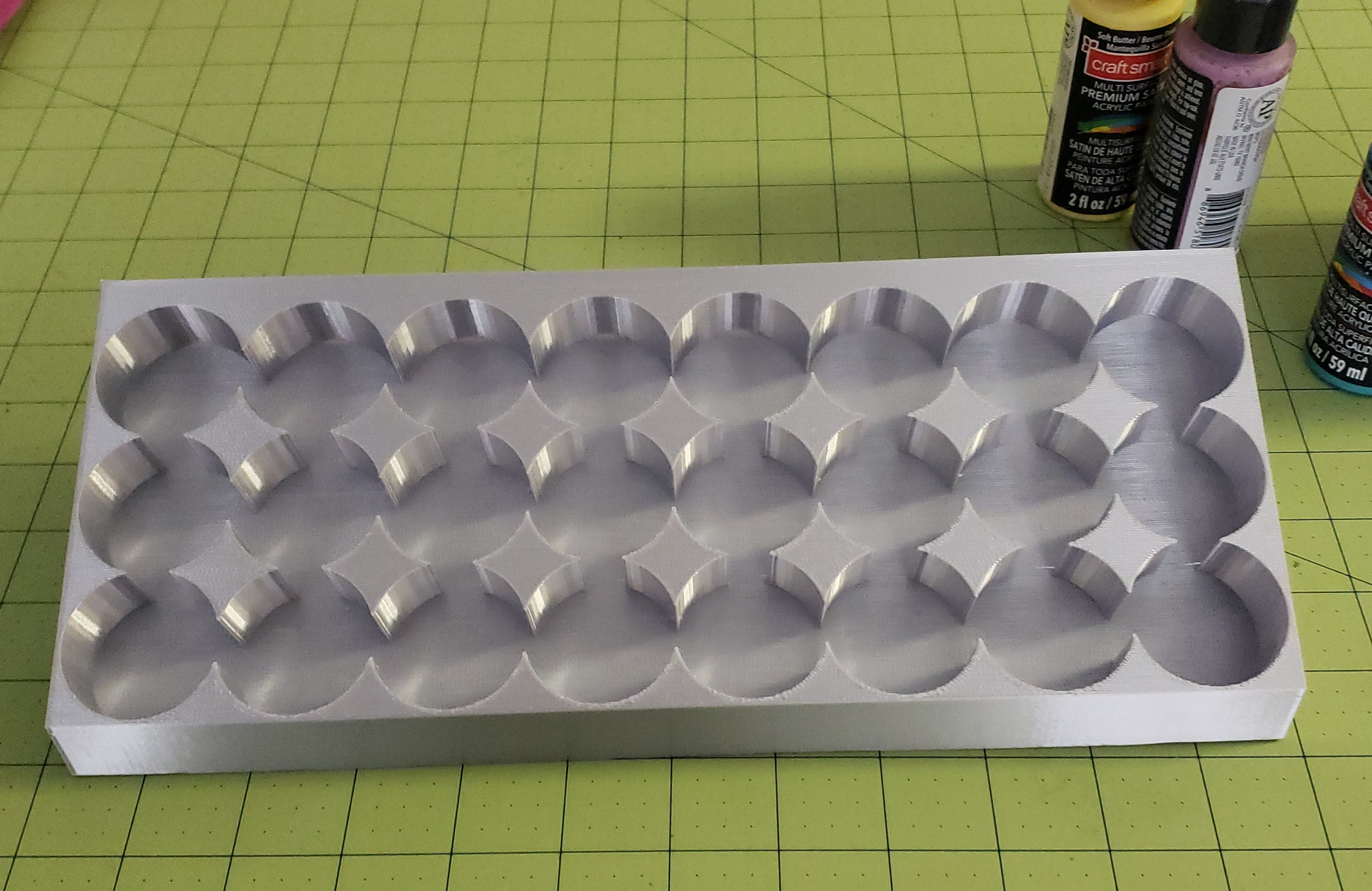 Paint Rack Tray 3D Printed Plastic Storage SILVER Organizer for 24 2oz ...