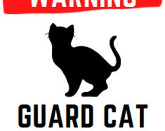 Warning Cat Sign - Etsy