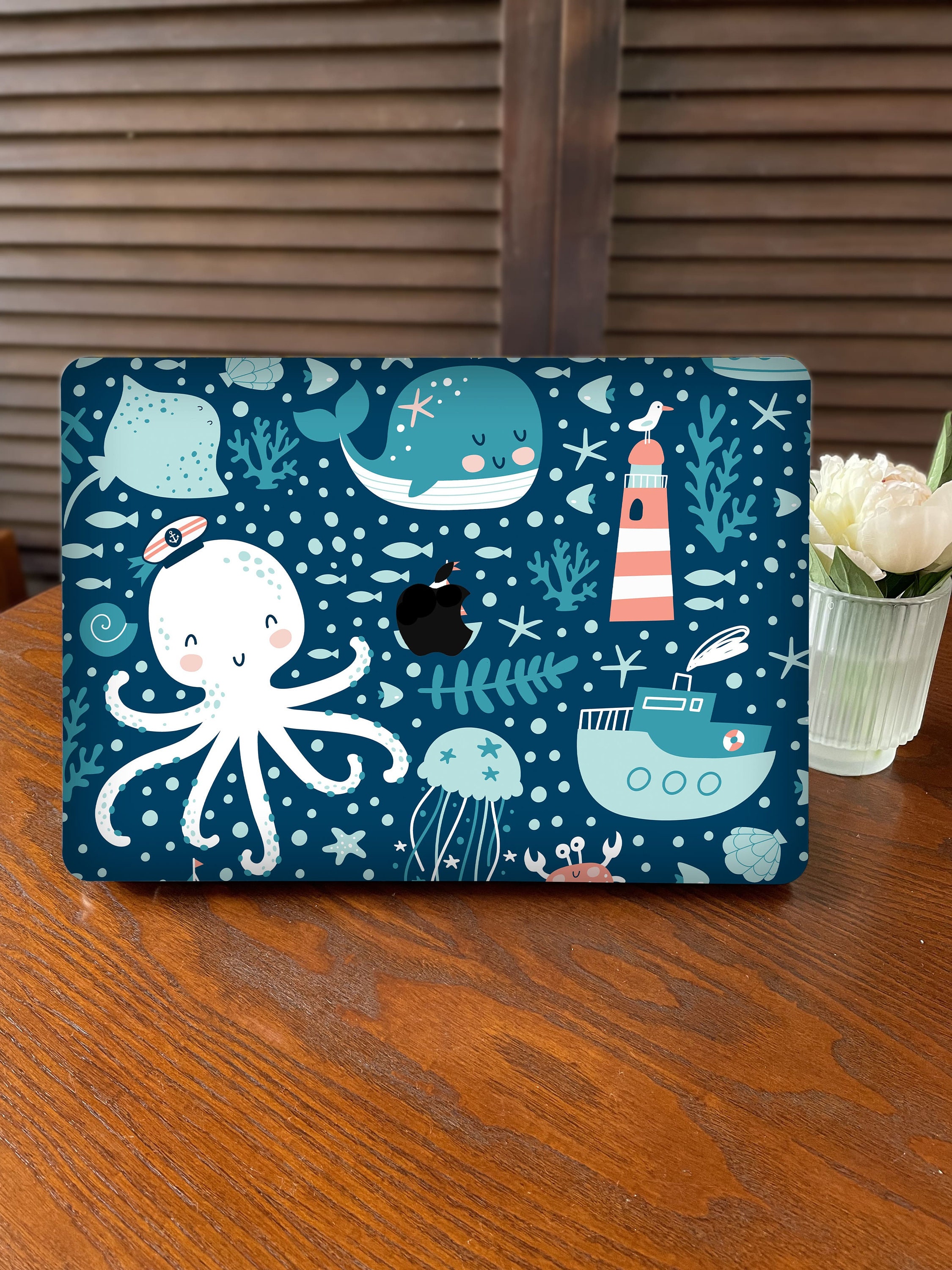 Blue Sea Octopus Hard Cover MacBook Case MacBook Pro 14 2021 - Etsy