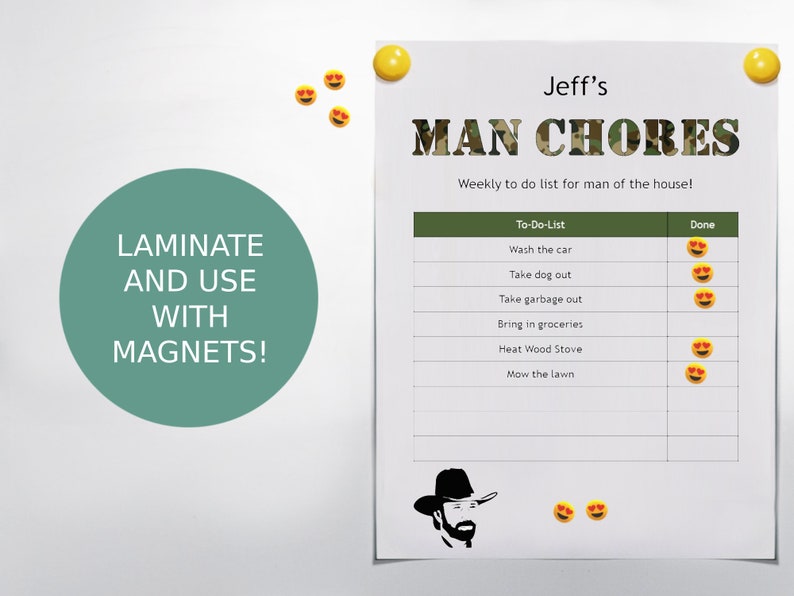 Funny Husband To-do List: Printable Editable Chore Chart PDF for Men ...