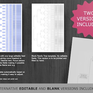9 Generation Family Tree Chart: Printable and Editable Genealogy ...