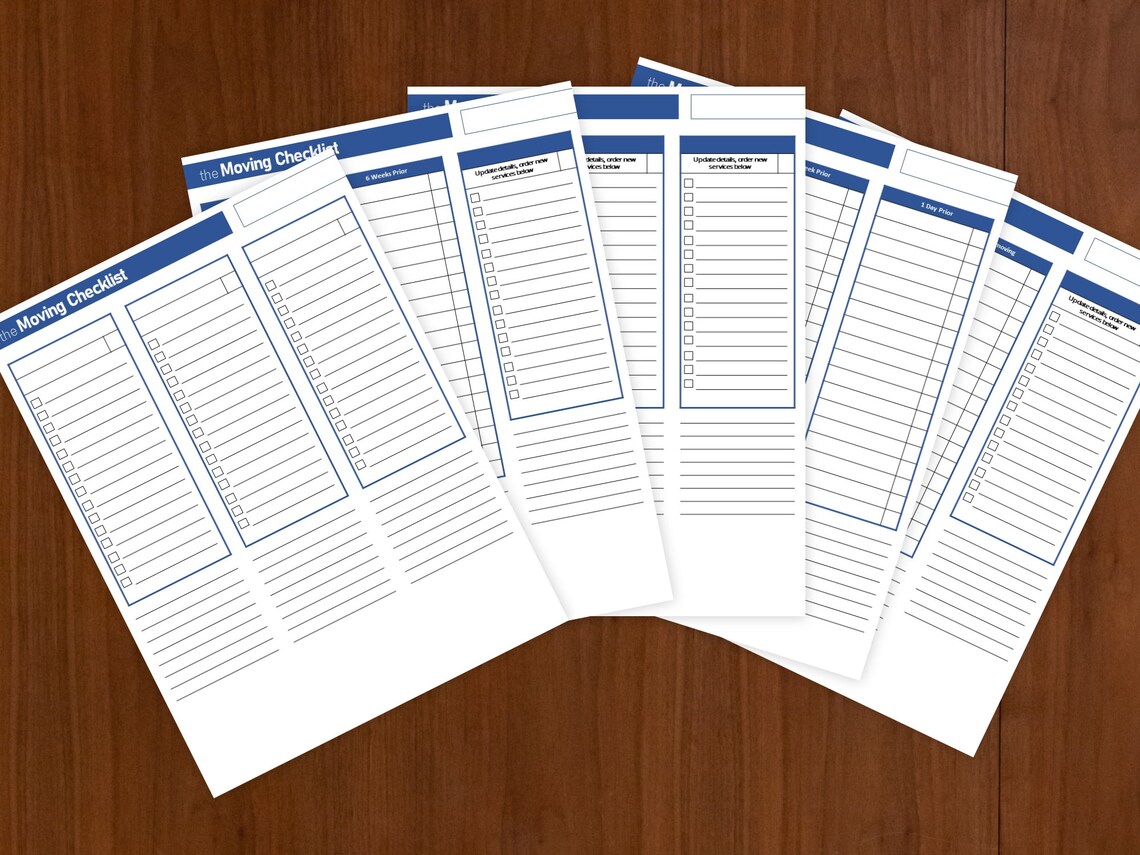 Moving Checklist, Moving Checklist Bundle, Printable Moving List ...