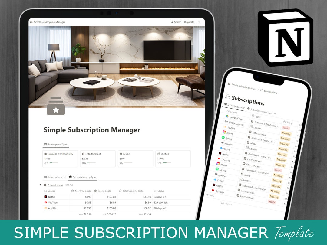 Notion Subscription Manager Template: Efficient Subscription Tracker ...