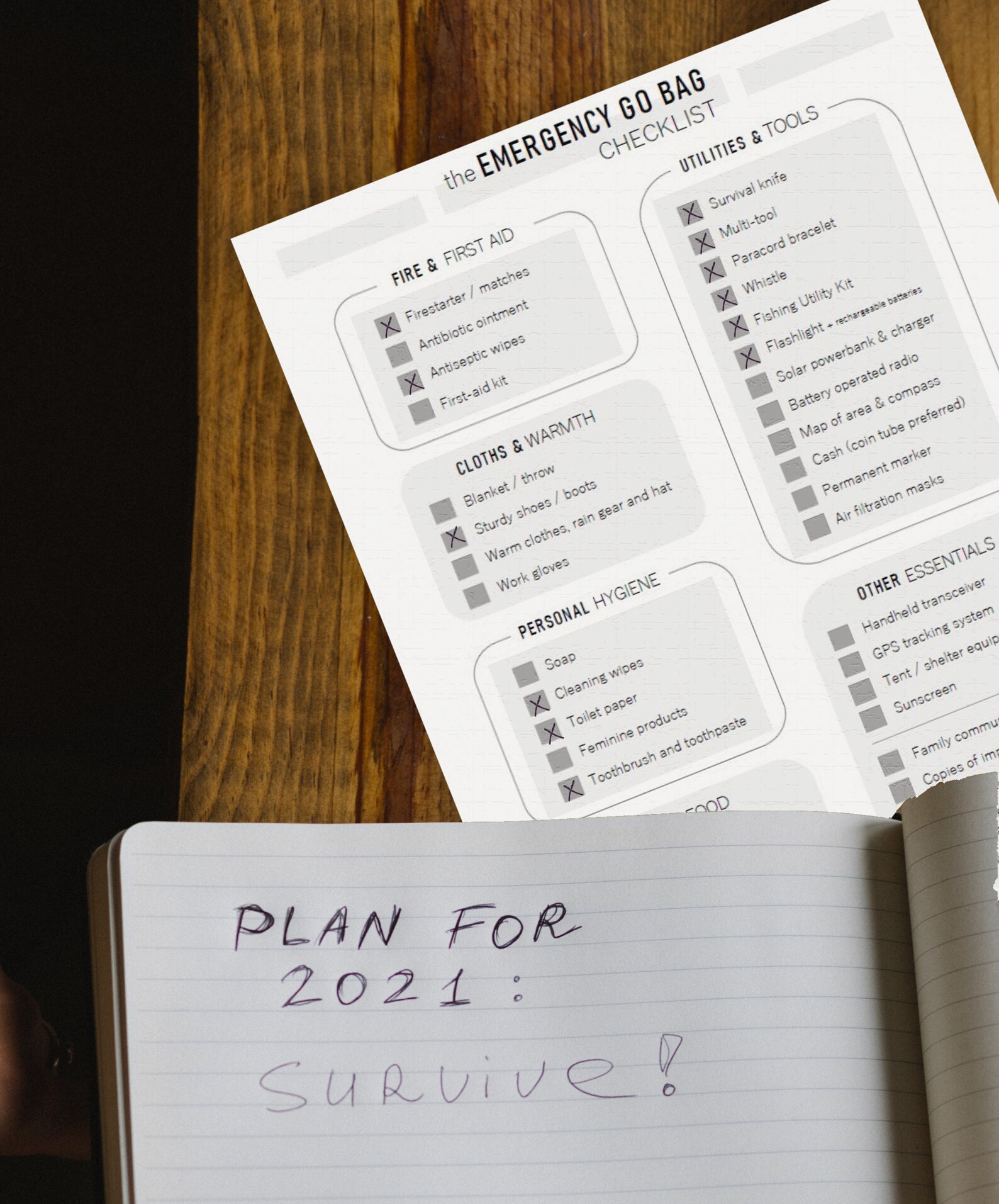 Emergency Go Bag Checklist: Printable Disaster Preparedness Planner ...